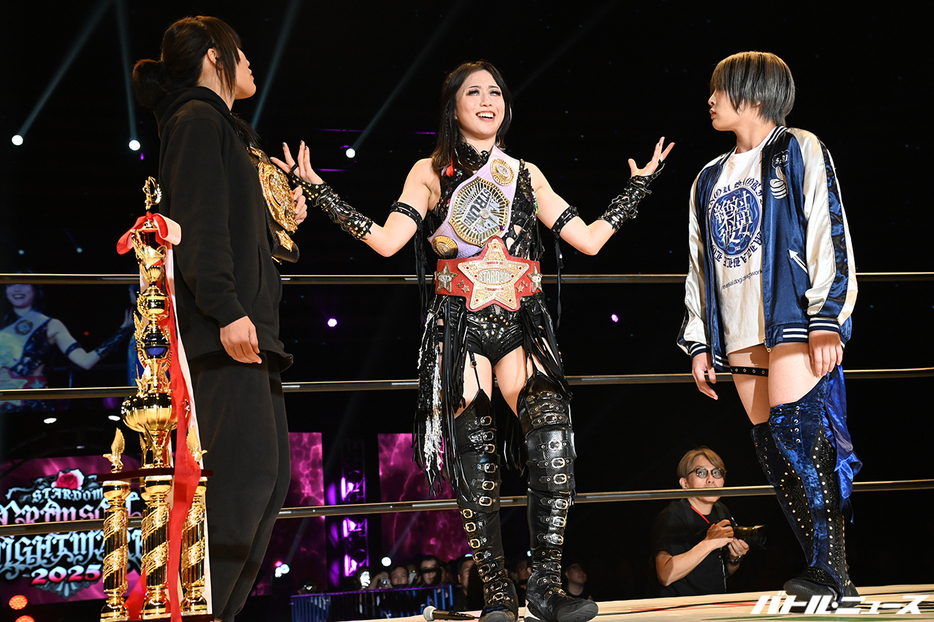 IWGP女子とSTRONG王座のダブルタイトルマッチが1・4東京ドームで決定！敗北した渡辺桃は長期欠場へ (バトル・ニュース) - Yahoo!ニュース