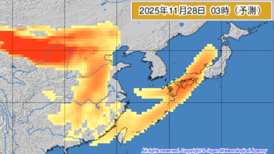 【黄砂】近畿地方は27日夜～28日にかけて飛来 視程10キロ未満となる予想 (MBSニュース) - Yahoo!ニュース
