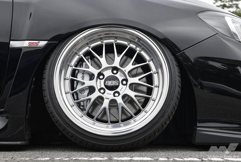 10J+3のディープリムなBBS LMを華麗に履く！ エアサスで『レヴォーグ』で規格外のロースタイルを実現 (MotorFan) - Yahoo!ニュース