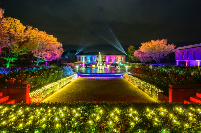西洋と和の庭園が輝く夜、ウインターイルミネーション「光のミュージアム」 (BCN) - Yahoo!ニュース