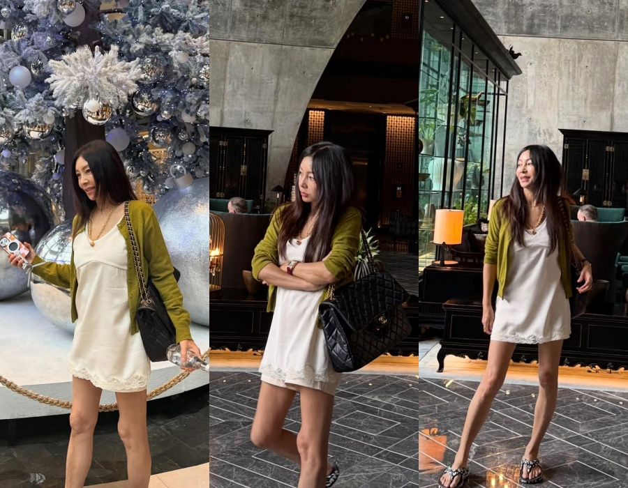 ファン・シネ、60代でも変わらぬファッションセンス…スリップワンピ姿で美脚アピール (朝鮮日報日本語版) - Yahoo!ニュース