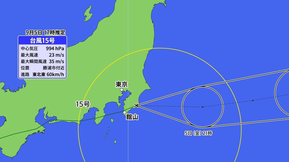 台風15号 房総半島を通過中 台風離れてもしばらく土砂災害に厳重警戒 (ウェザーマップ) - Yahoo!ニュース